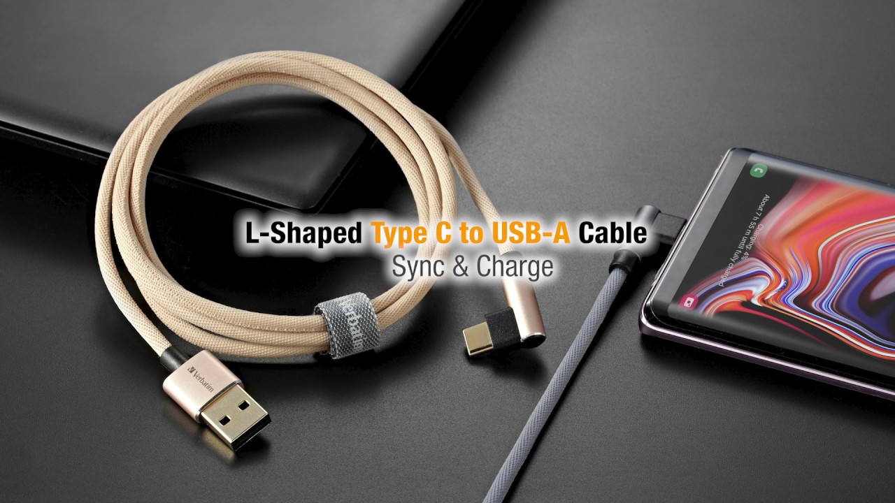 【L-Shaped Type C 充電線】Verbatim L-Shaped Type C Cable - YouTube
