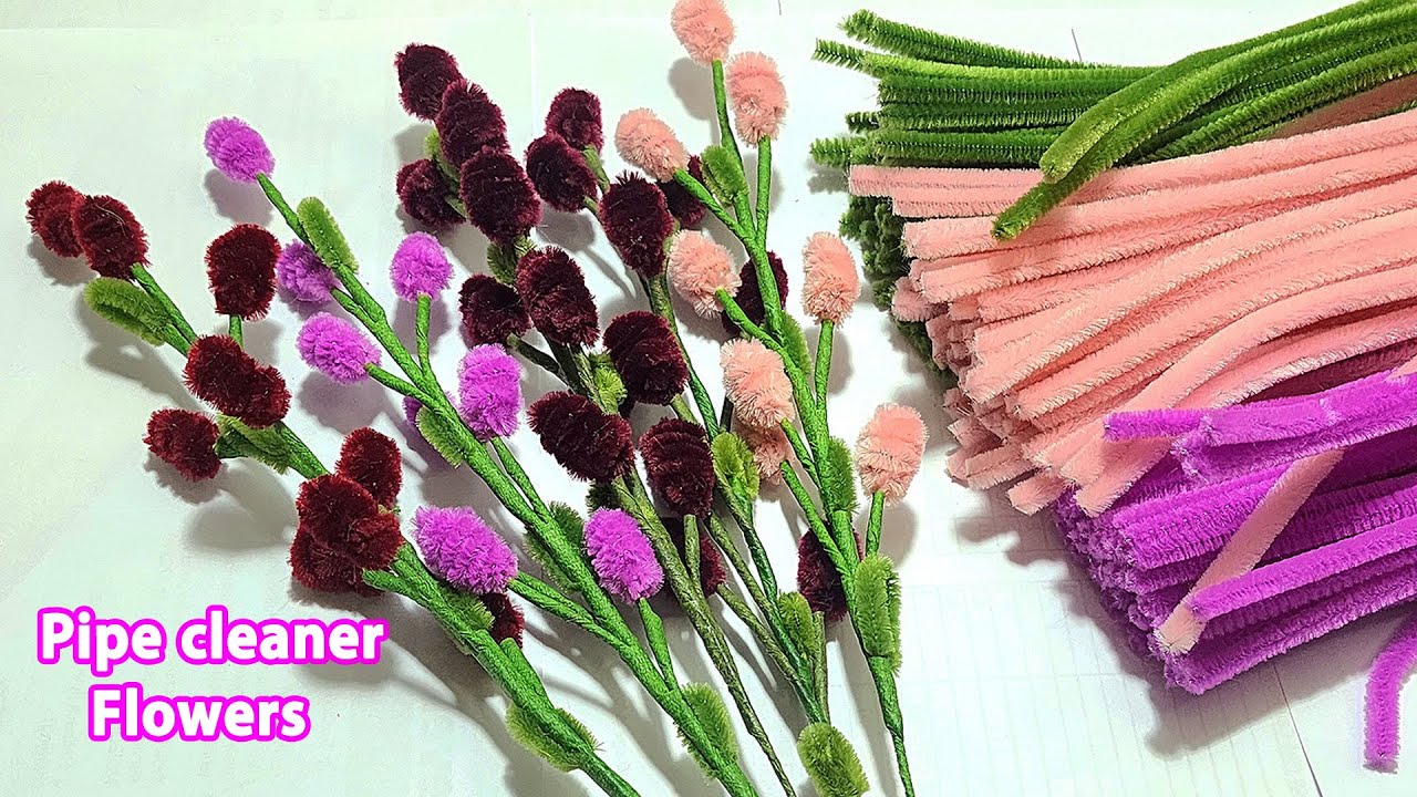 How to make an easy pipe cleaner flowers | Chenille wire flower by ...