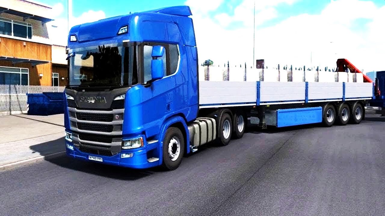 ETS 2 - Scania R500 with Double Dropside Trailers - YouTube
