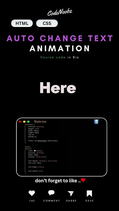 Auto change text animation using css Follow @code noobz Tag someone who ...