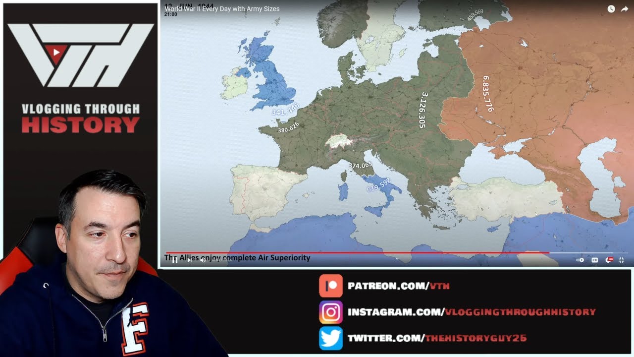 WW2 Every Day With Army Sizes - Historian Reaction - YouTube