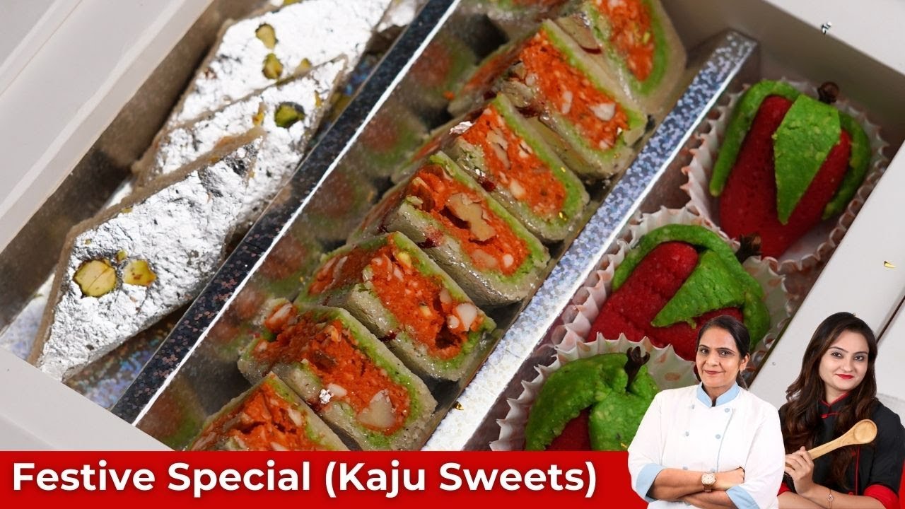 Kaju Pista Diamond| Kaju Strawberry| Kaju Katli| Festival Special Kaju ...