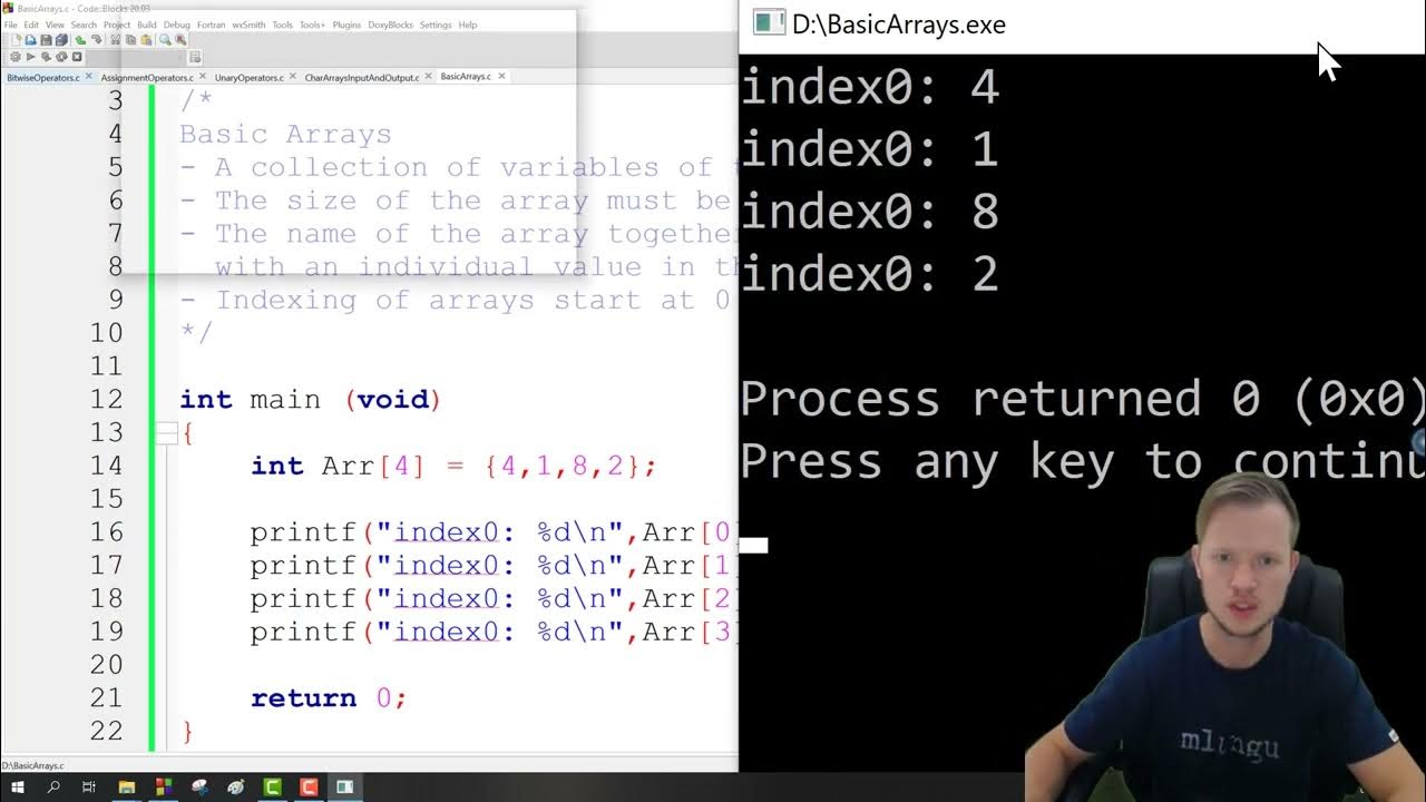 4.b C Programming - BasicArrays - YouTube