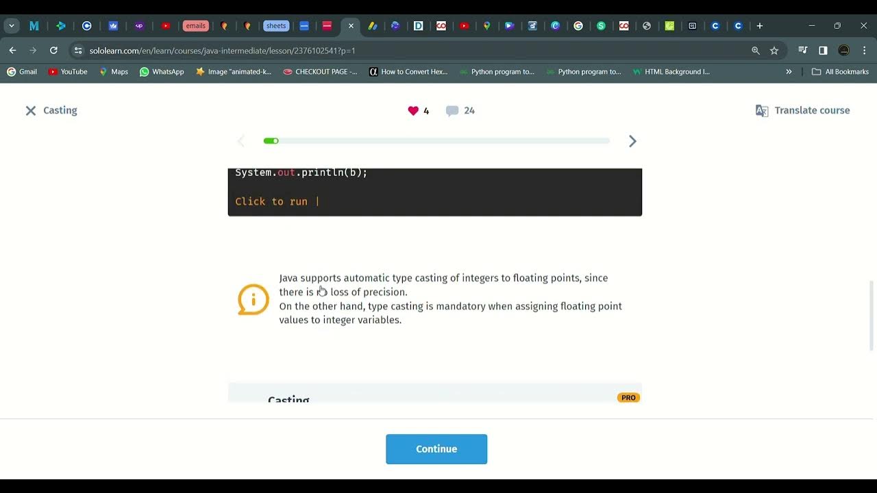 19 Casting Java Intermediate Sololearn Youtube