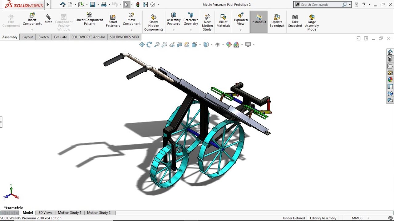 Solidworks Animation Rice Transplanter by Utilizing The Wheel Ratio ...