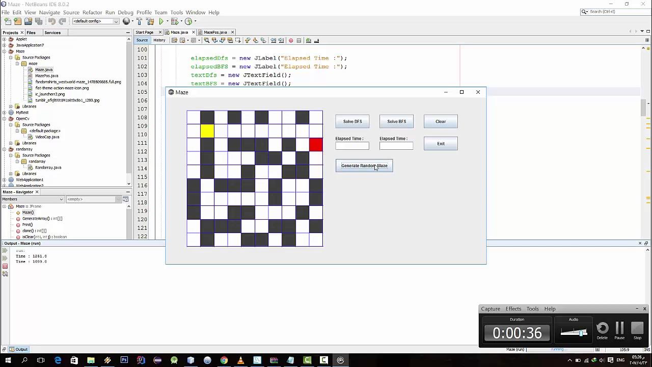 Java Maze Solving DFS BFS Algorithm - YouTube
