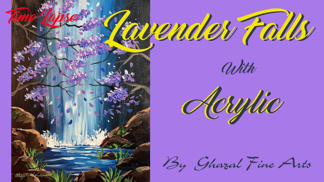 How to Draw and Paint Lavender Falls - Easy Beginner Online Art ...