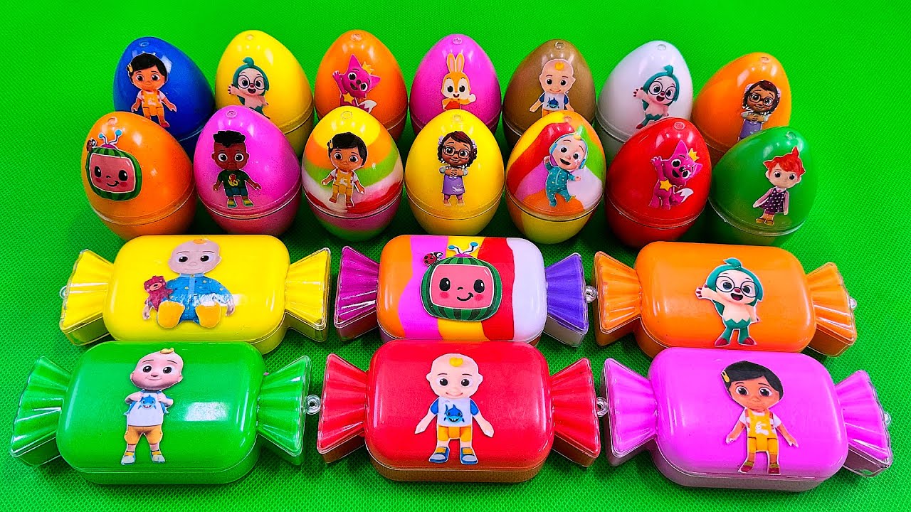 Rainbows Eggs 🌈 Transforming Pinkfong Big Candy with Rainbow SLIME ...