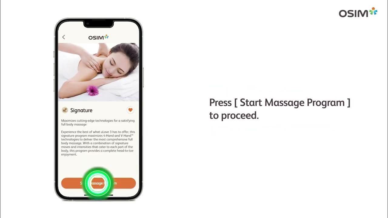 OSIM uLove 3 Instructional Video: Selecting Massage Programs & Downloading Programs From Devices ...