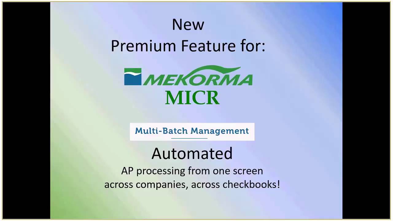 Mekorma check printing and EFT solution for Dynamics GP - YouTube