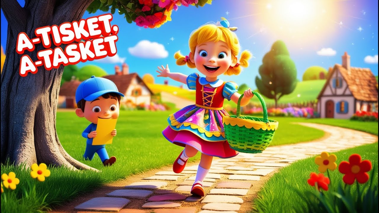 A Tisket A Tasket Song 🎶 | Fun Kids Nursery Rhyme & Animation ...