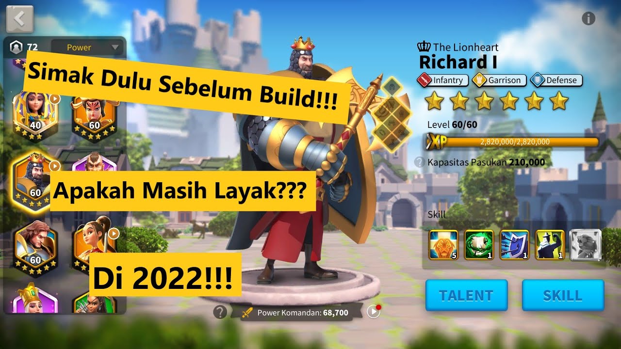 Semua Tentang Komandan Legend Richard I, Rise Of Kingdoms!!! - YouTube