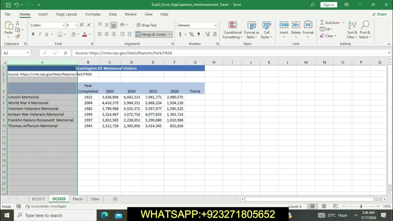 Exp22_Excel_AppCapstone_IntroAssessment_Travel | Excel_AppCapstone_IntroAssessment_Travel - YouTube