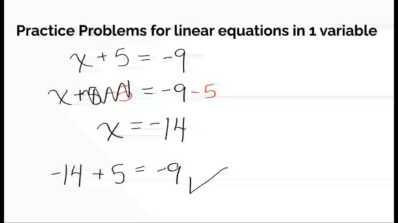 Algebra | One Variable Linear Equations - YouTube