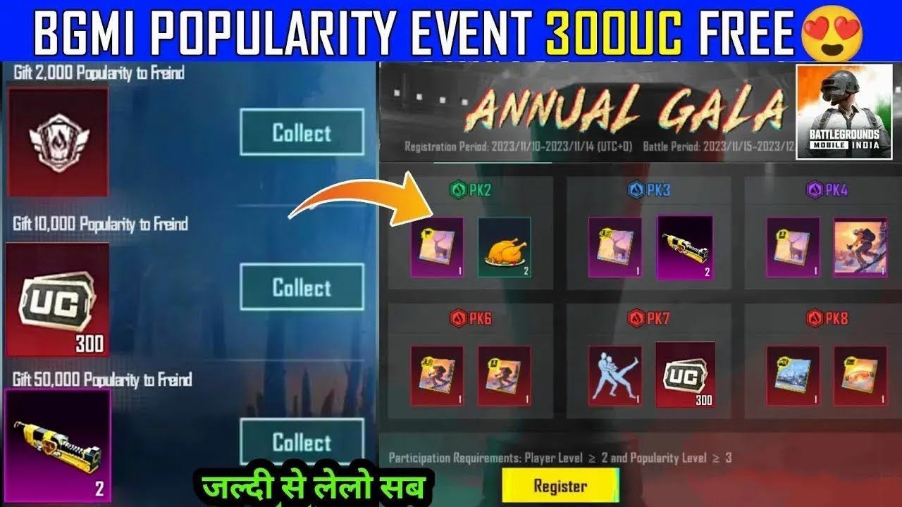 🔴Bgmi new popularity battle event | Free 125000 Popularity In bgmi🔥 ...