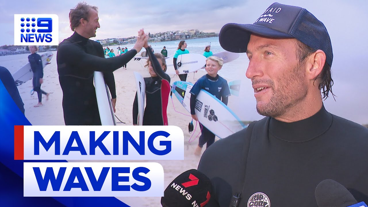 Aussie surfing legend Owen Wright takes part in challenge for a great cause | 9 News Australia ...
