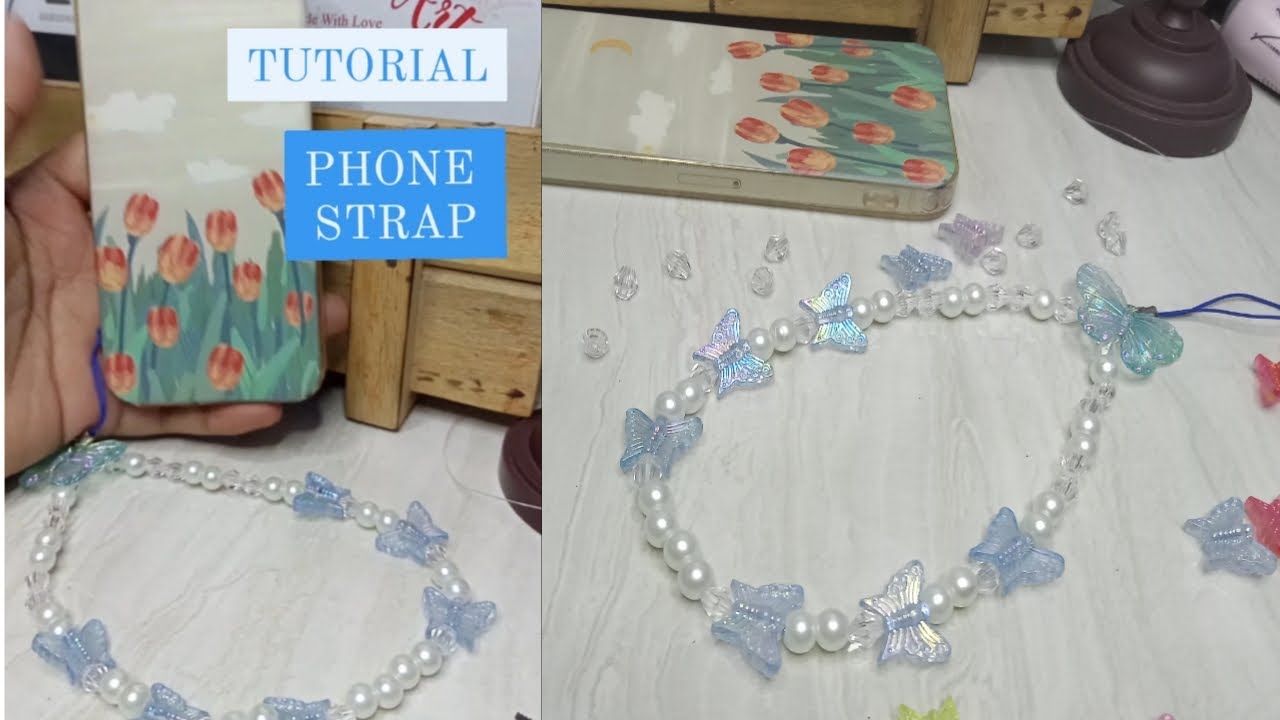 🦋DIY 🦋PHONE STRAP BUTTERFLY 🦋#phonestrap - YouTube