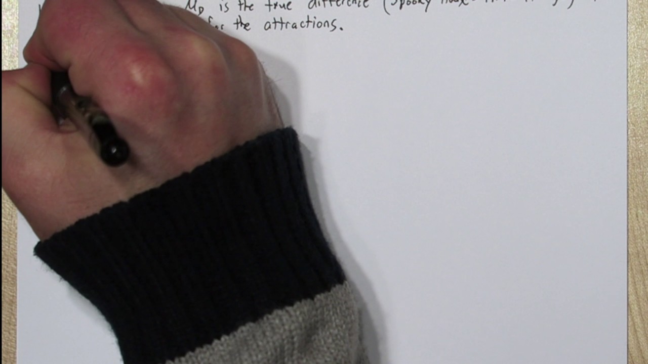 Matched Pair T-Test Example: Test for Difference in Paired Means P ...