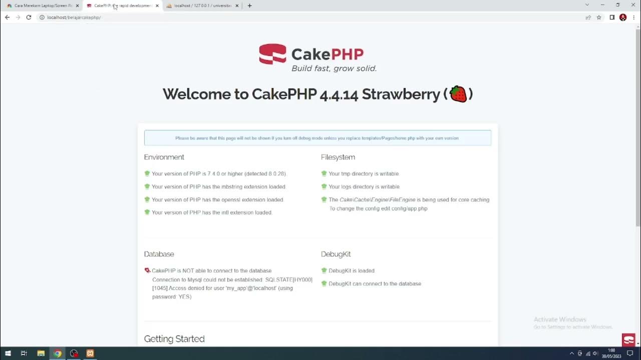 Setup Database Mysql Pada Framework Cakephp 4 Youtube