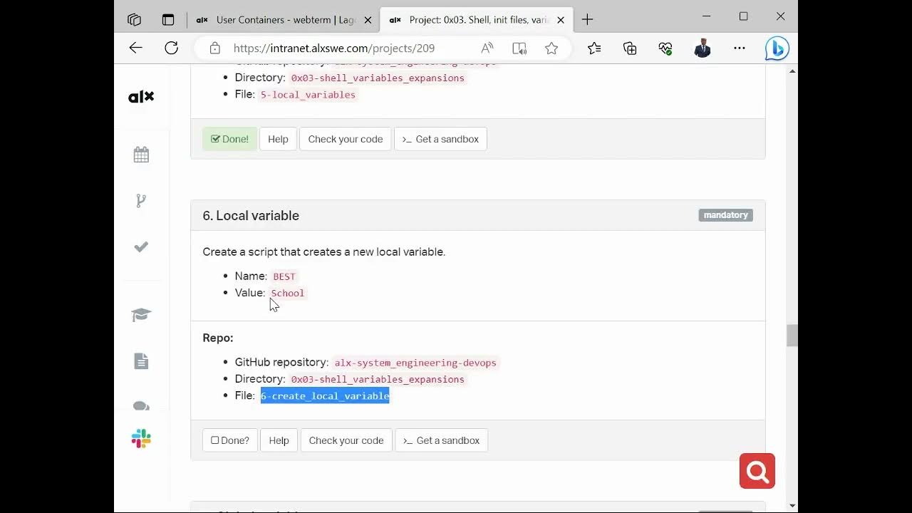 0x03 Shell, init files, variables and expansions - Local variable - YouTube