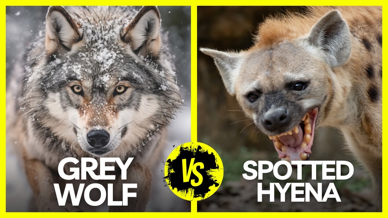 Gray Wolf vs Spotted Hyena - Who wins in a fight? - YouTube