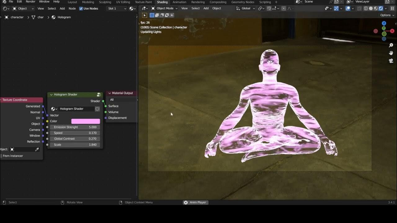 Hologram Shader preview - YouTube