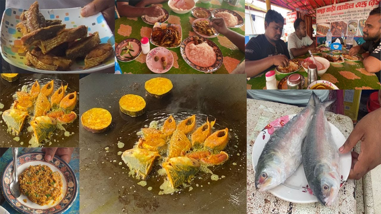 Eating Lunch(Rice & Hilsa Fish Fry, Lej Vorta) With Friends at ...