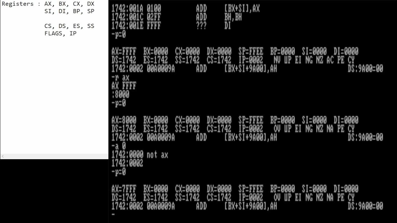 8086/8088 Assembly Language: Specialised Register Functionality Part 1/ ...