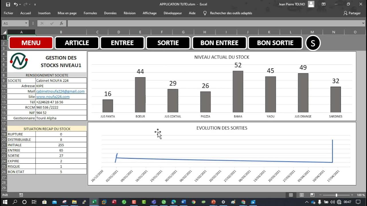 Elaborer une base de données en Excel : Gestion des Stocks - YouTube
