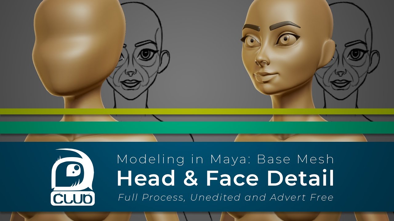 #ModelingInMaya | Base Mesh | Head & Face Detail - YouTube