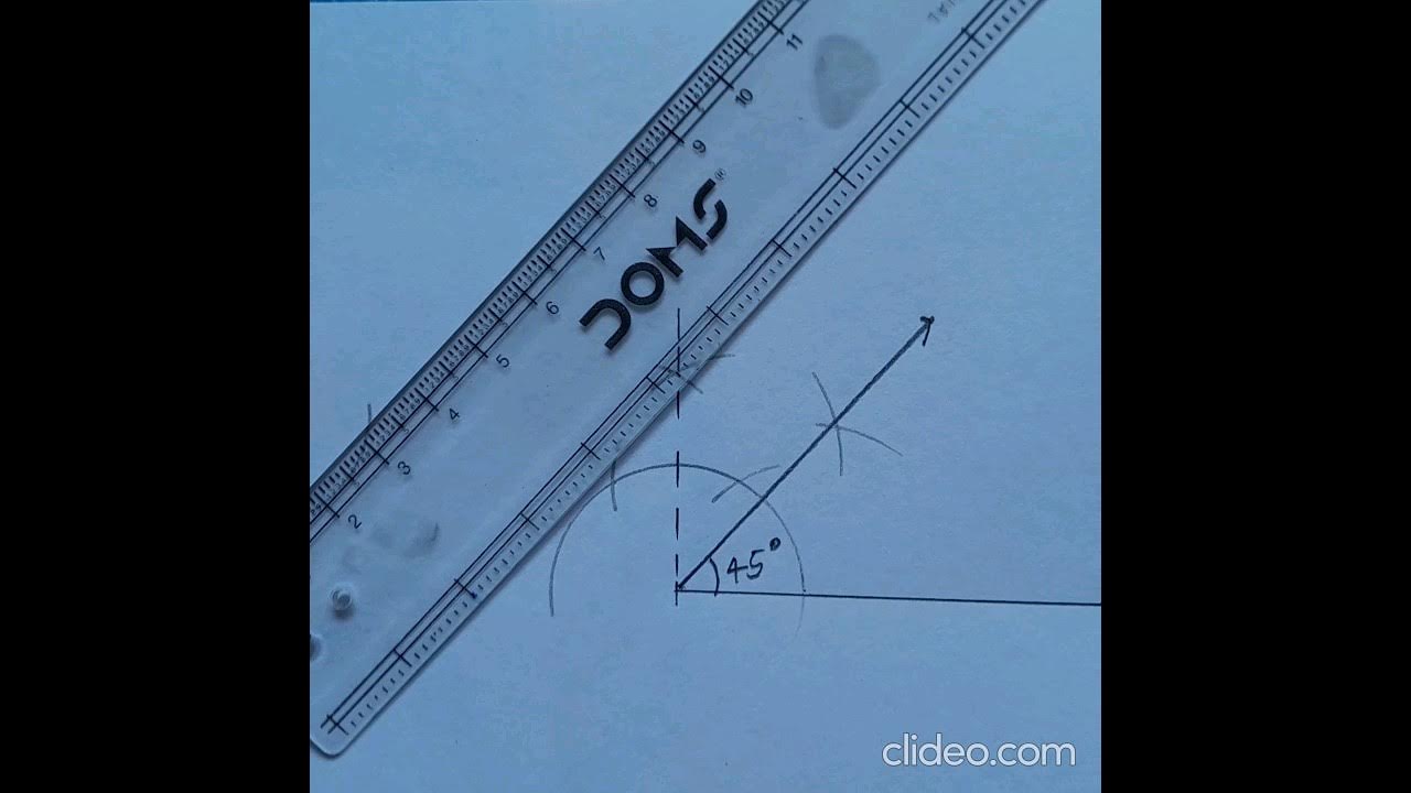 how to construct a 45-degree angle using compass l 45° angle #geometry ...