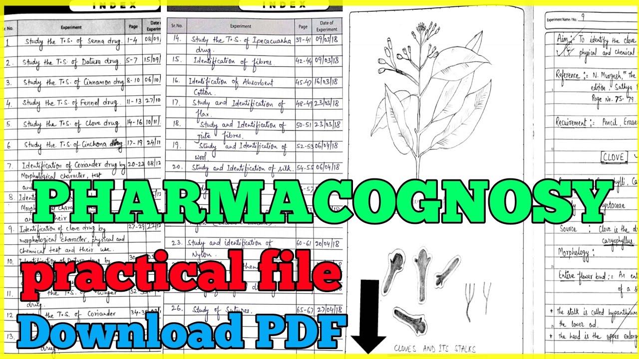Pharmacognosy practical notes | Download PDF file@YoYoPHARMACY - YouTube