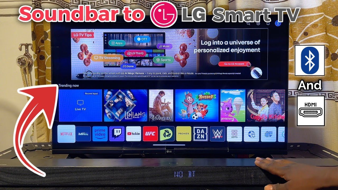 How to Connect Soundbar to LG Smart TV Using Bluetooth And HDMI Cable ...