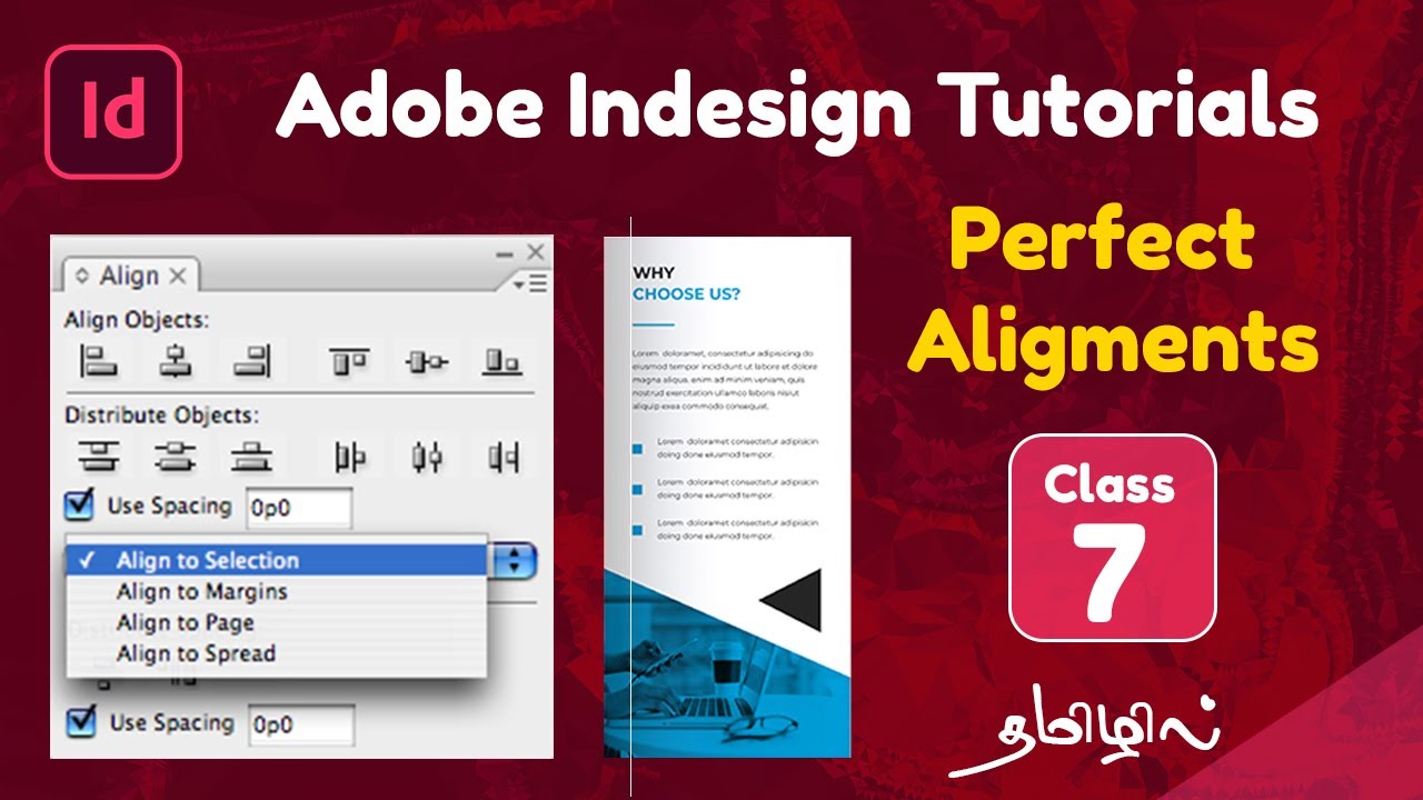 Adobe Indesign tutorials in tamil Class 7 | Alignment options ...