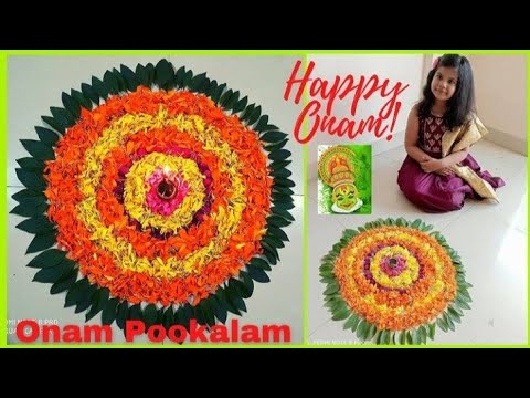 Onam pookalam | Simple & Easy Onam pookalam | How to put pookalam ...