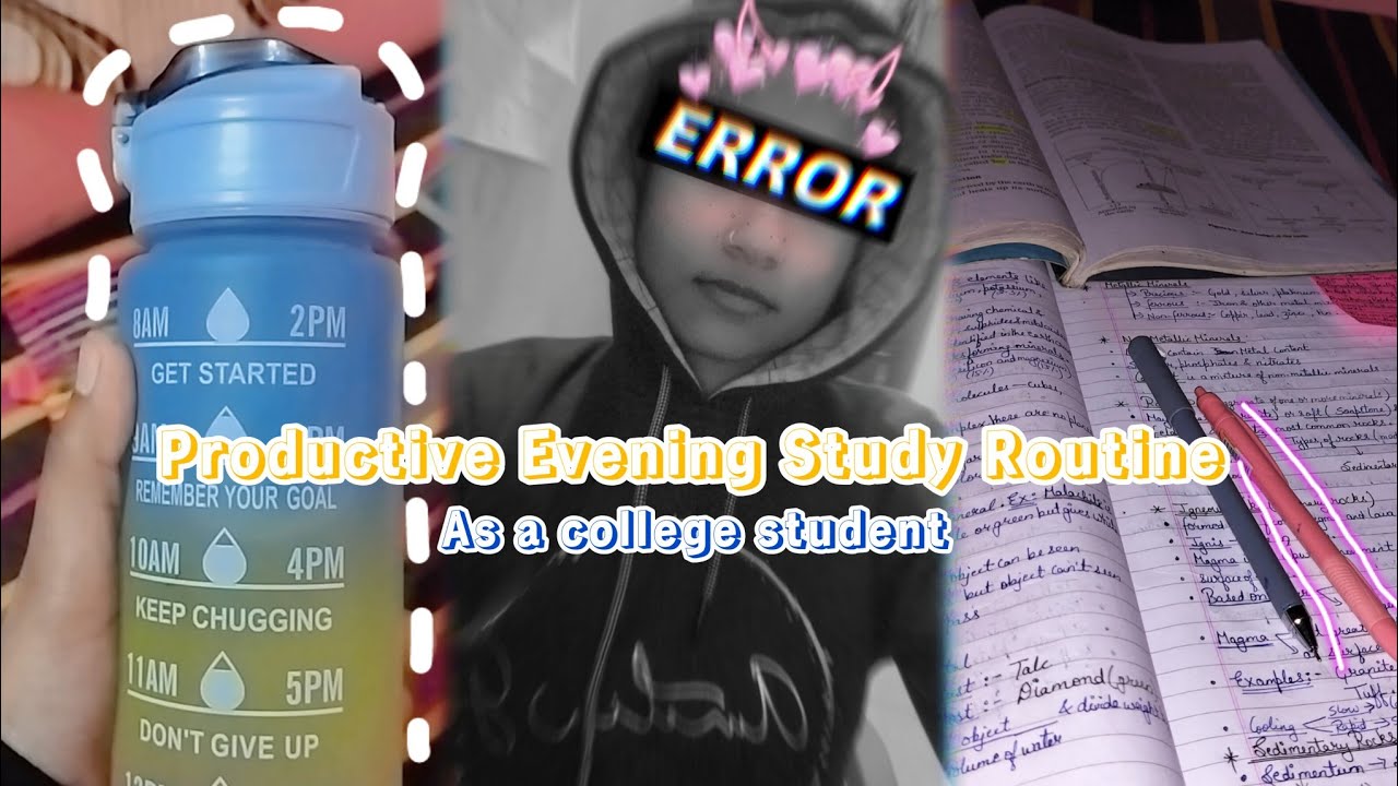 Productive Evening Study 📖 Routine | As a College student 👨‍🎓🤯 # ...