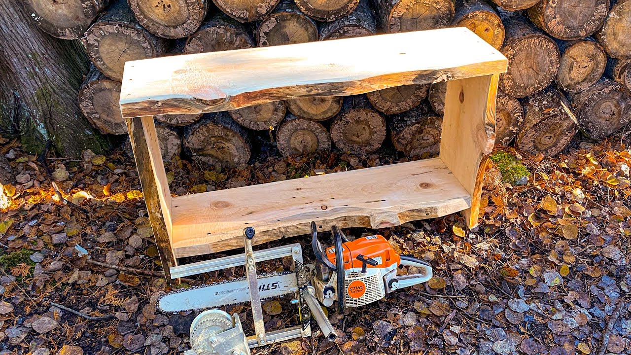 From Big, Worm-Eaten Pine Log on Forest Floor to Rustic Furniture with ...