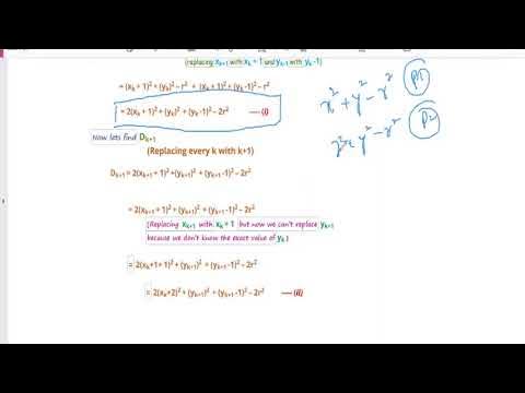 Bresenham circle drawing algorithm derivation - YouTube