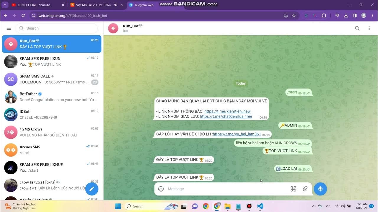 [SHARE] SRC BOT SPAM SMS TELEGRAM VIP | KUN OFFICIAL - YouTube