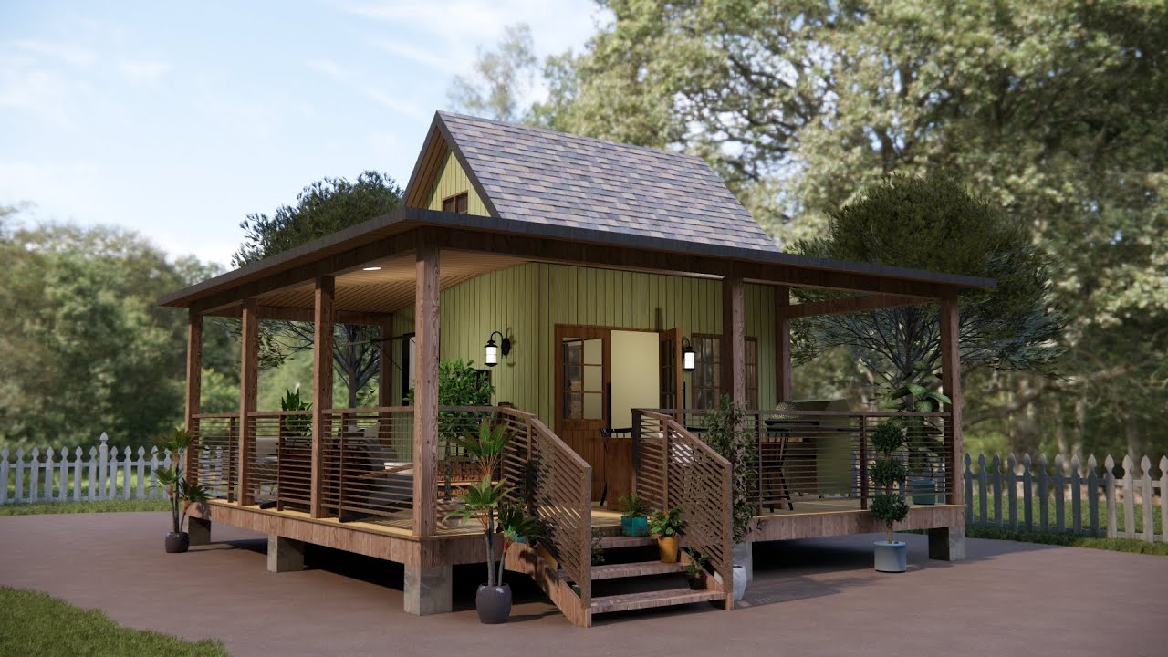 Charming 4x4m Tiny House with a Cozy Patio | 16sqm of Stylish Living ...