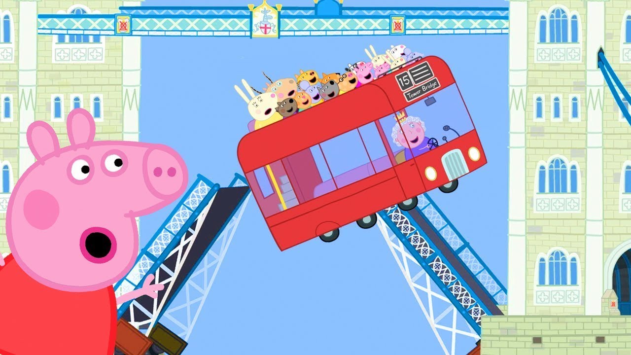 Peppa Pig is on the Broken Tower Bridge | London Bridge | Family Kids ...