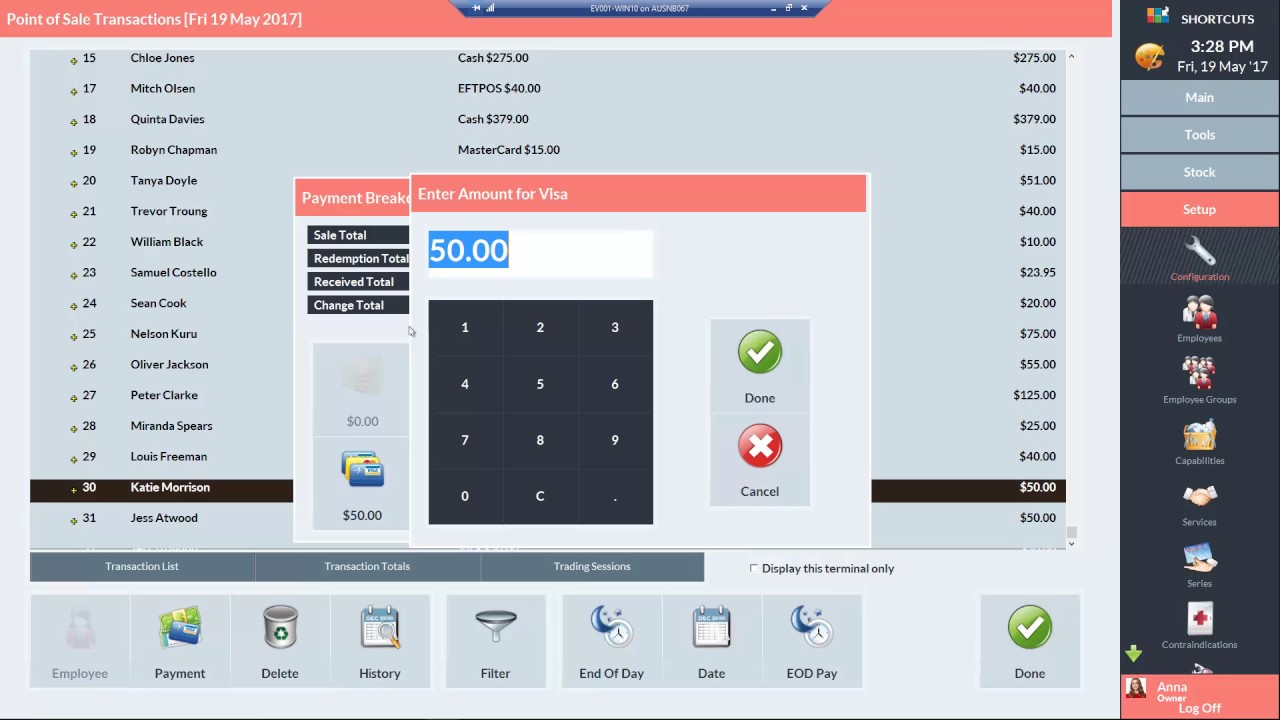 Shortcuts - Changing the payment type of a transaction - YouTube