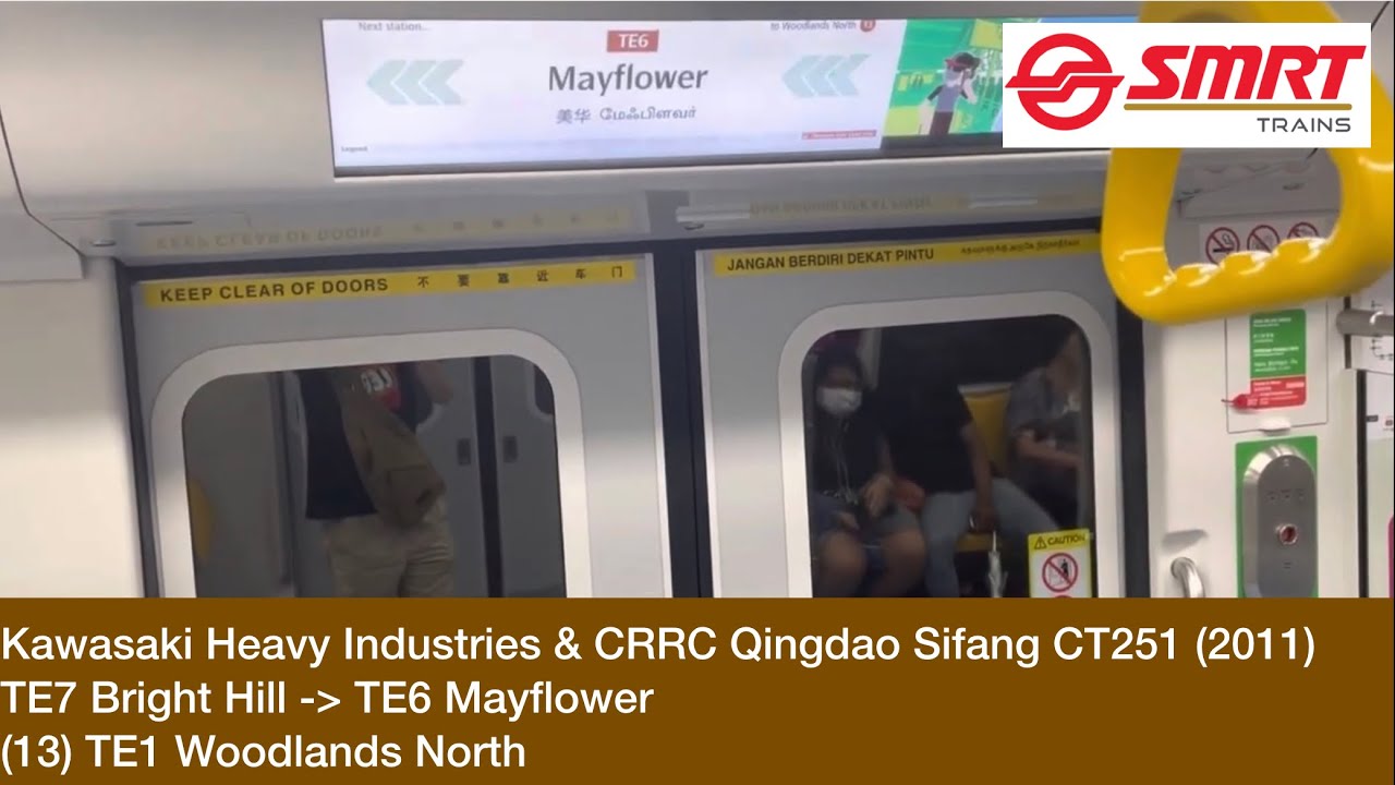 SMRT Trains [TEL] Kawasaki & CRRC Sifang CT251 [2011] - Bright Hill to ...