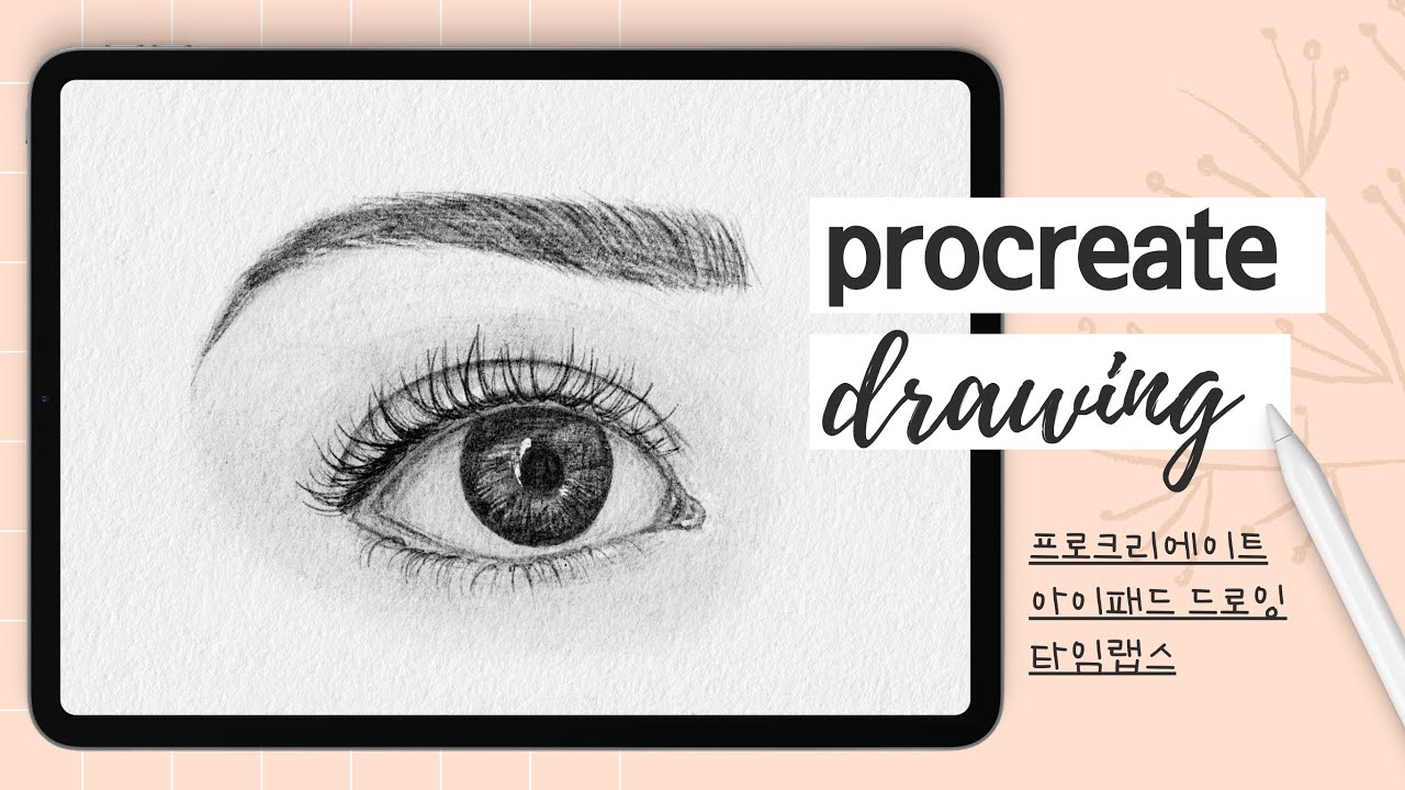프로크리에이트 소묘 눈그리기 Procreate Drawing Timelapse 아이패드 연필 그림 Youtube