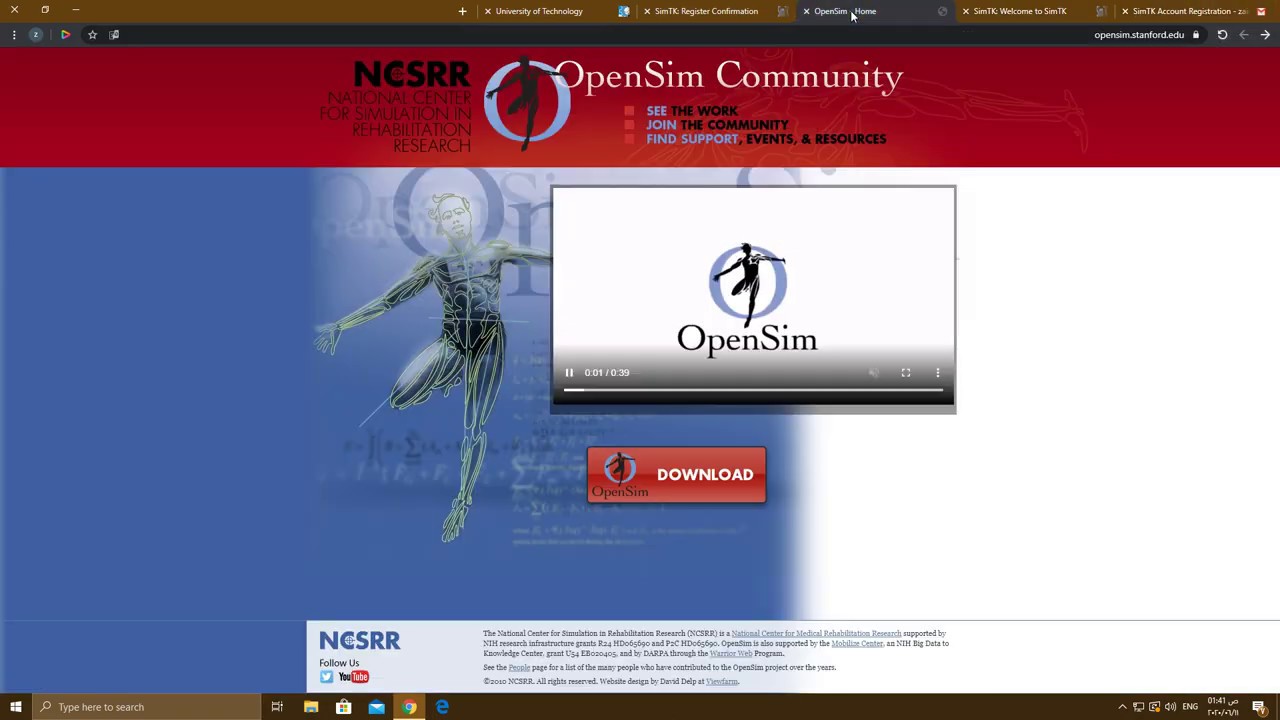 طريقة تنزيل برنامج ||Opensim 4.1|| How to Download opensim 4.1 - YouTube