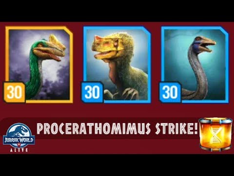 NEW PROCERATHOMIMUS LEVEL 30 EPIC STRIKE EVENT (JURASSIC WORLD ALIVE ...