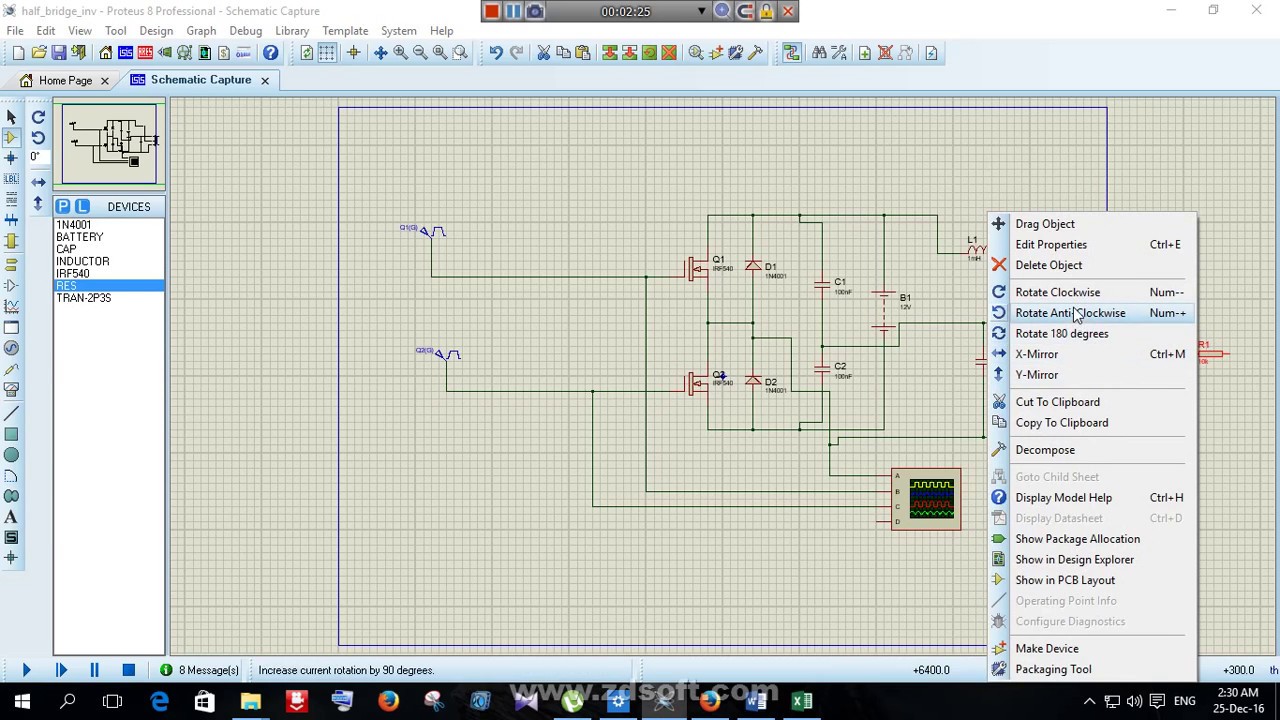 inverter proteous simulation/half bridge inverter with filter give pure ...