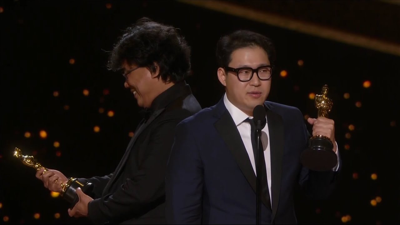 Bong Joon Ho, Jin Won Han the Best Screenplay for Parasite: 92nd OSCARS ...