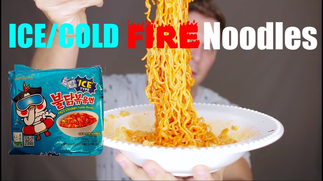 MIGHT BE THE HOTTEST!! Samyang ICE (Cold Noodle) Spicy Fire Noodles ...