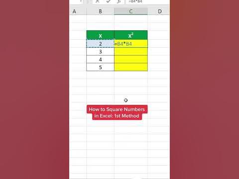 How to Square Numbers in excel 1st Method #vedioshort #excel #myexceltutor #mexcel - YouTube